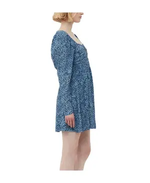 GANNI Printed Crepe Mini Dress