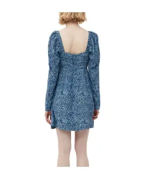 GANNI Printed Crepe Mini Dress