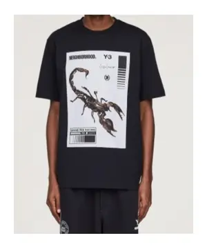 Y3 X Neighborhood Graphic Printed Crewneck T-shirt