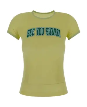 Sunnei Logo Short-sleeved T-shirt - Green