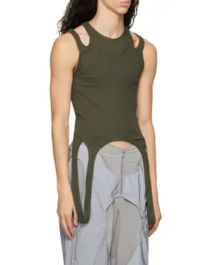 DION LEE Organic Cotton Cut-out Tank Top