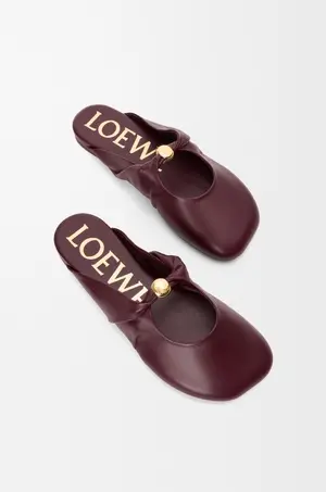Loewe Pebble Soft Mules - Deep Burgundy