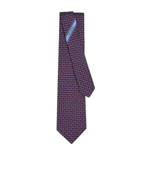 FERRAGAMO Gancini Links Print Silk Tie