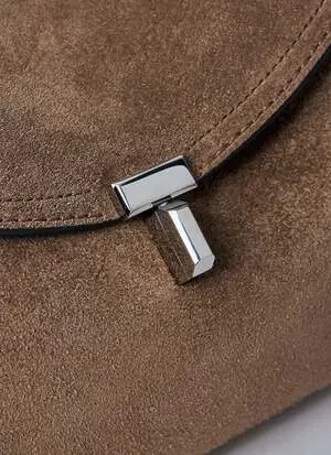 TOTEME T-lock Suede Clutch