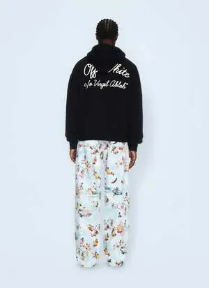 Off-White Logo Motif Hooded Sweatshirt - Black