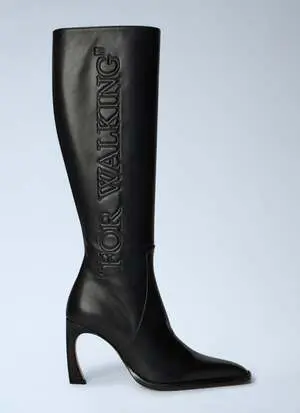 Off-White Leather Loop Boots - Black