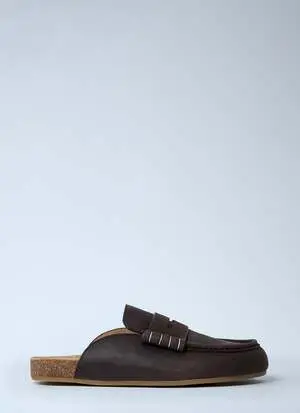 JW Anderson Leather Loafers With Stitch Embellishment - Brown