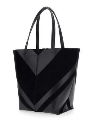 Phoebe Philo Pot Cabas Shoulder Bag In Leather - Black