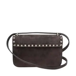 Valentino Garavani Small Suede Rockstud Crossbody Bag - Brown