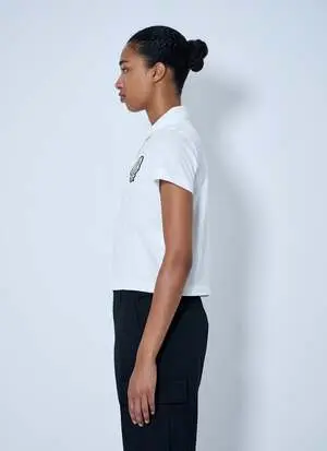 Moncler Embroidered Logo Polo Shirt - Cream