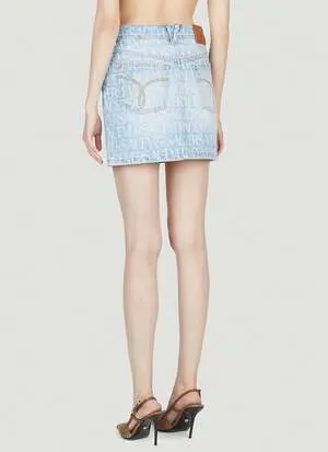 Versace Denim Jacquard Mini Skirt
