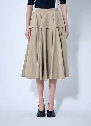 Bottega Veneta Gathered Midi Skirt - Cream