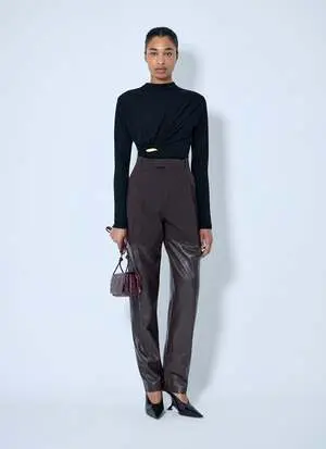 Bottega Veneta Long Sleeve Twist Detail Top - Black