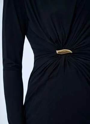 Bottega Veneta Long Sleeve Twist Detail Top - Black
