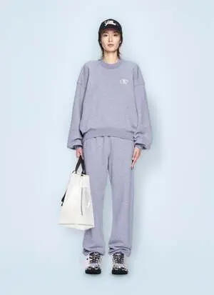 Off-White Embroidered Logo Cotton Sweatshirt - Gray