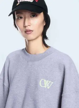 Off-White Embroidered Logo Cotton Sweatshirt - Gray