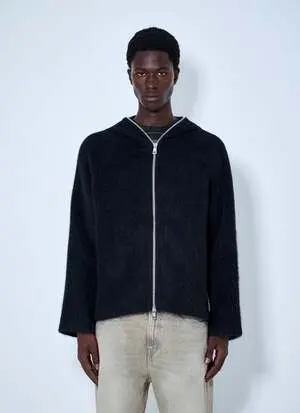 Our Legacy Hairy Zip-up Hooded Cardigan - Black