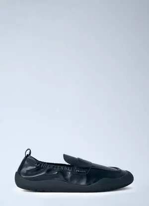 Prada Leather Slip-on Loafers - Black