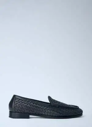 Bottega Veneta Silenzio Loafers In Woven Leather - Multicolor