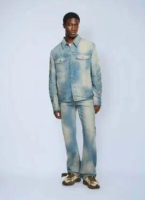 Off-White Diagonal Raw Patch Denim Jacket