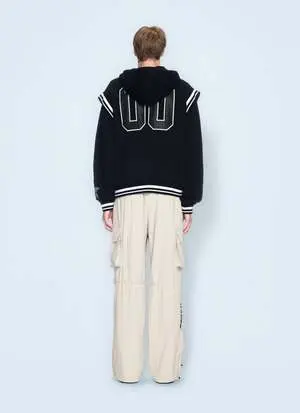 Off-White Fleece 00 Varsity Hooded Jacket - Black