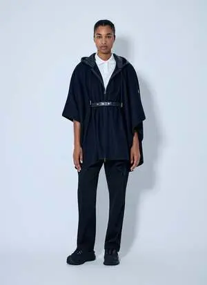 Moncler Belted Hooded Cape - Blue