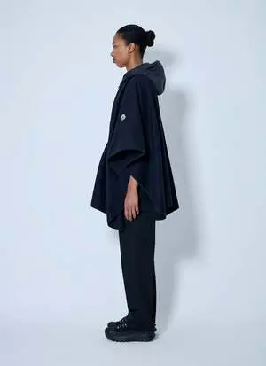 Moncler Belted Hooded Cape - Blue