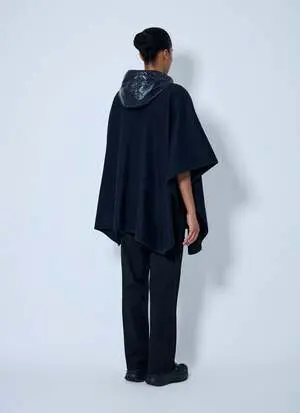 Moncler Belted Hooded Cape - Blue