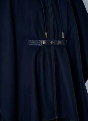 Moncler Belted Hooded Cape - Blue