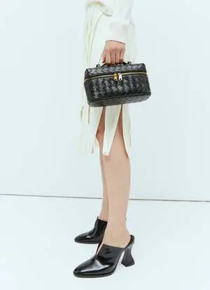 Bottega Veneta Intrecciato Leather Vanity Case - Black