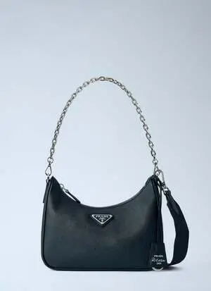 Prada Re-edition 2005 Saffiano Shoulder Bag - Black