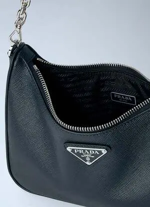 Prada Re-edition 2005 Saffiano Shoulder Bag - Black