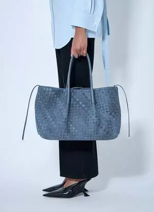 Bottega Veneta Large Pinacoteca Shoulder Bag - Blue