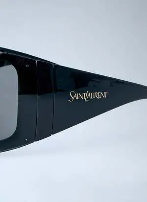 Saint Laurent Wraparound Shield Sunglasses