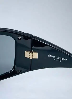 Saint Laurent Wraparound Shield Sunglasses