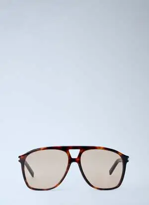 Saint Laurent Sl 596 Aviator Sunglasses - Brown