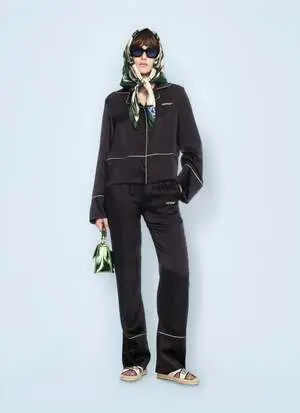 Off-White Satin Pants - Black