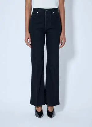 Bottega Veneta High-rise Wide-leg Denim Trousers - Black
