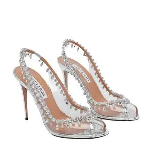 AQUAZZURA Temptation Crystal Pump Sandals