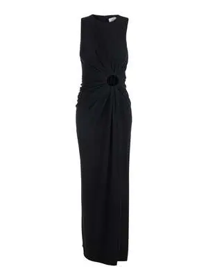 Sportmax Black Dress 'spxsalett' With V-neck And Long Sleeves In Viscose For - Multicolor