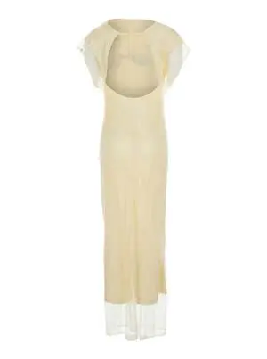 Sportmax Yellow Floral Motif Long Dress - Multicolor