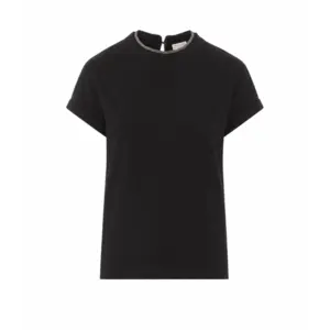 Brunello Cucinelli T-shirt With Monile Detail - Black