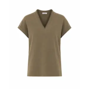 Brunello Cucinelli T-shirt With Monile Detail - Green