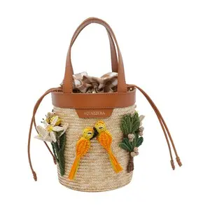 AQUAZZURA Mini Birdsong Bucket Bag - Cream