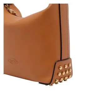 TOD'S Mini Leather Metal Dots Bag - Brown