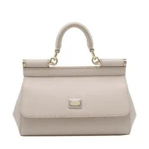 Dolce & Gabbana Mini Sicily Handbag In Calf Leather - Pink