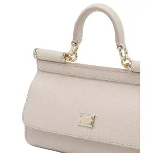 Dolce & Gabbana Mini Sicily Handbag In Calf Leather - Pink