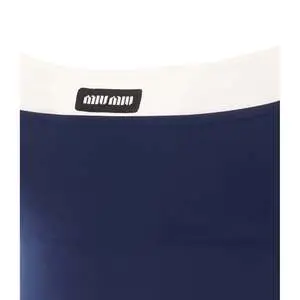 Miu Miu Logo Midi Jersey Stretch Dress