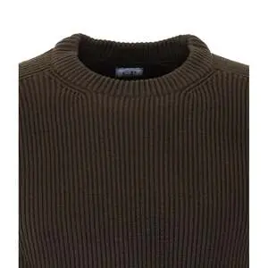 C.P. COMPANY Ribbed Lens Sweater - Brown