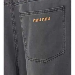 Miu Miu Logo Jeans - Black